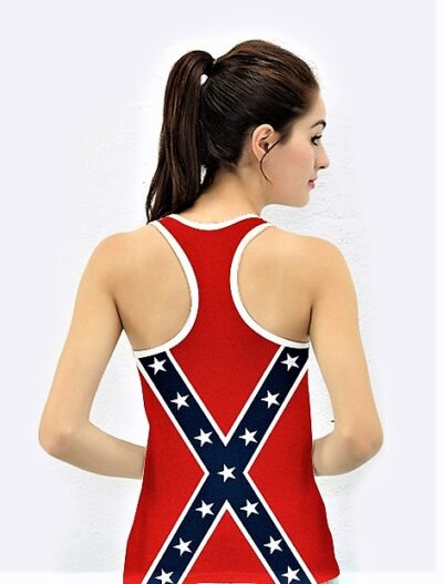 Rebel Flag with American Eagle Racerback Tank Top - Biker Wear USA