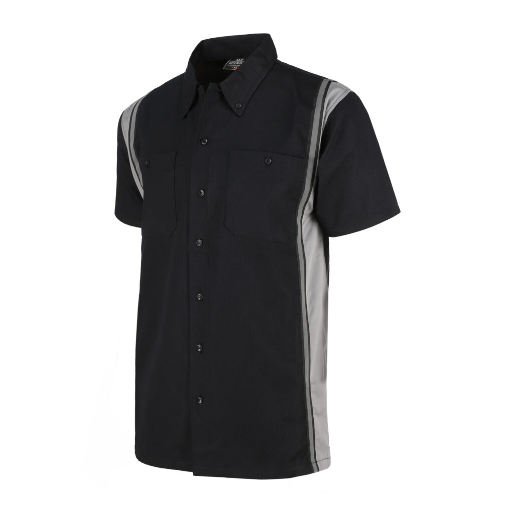 Men’s Industrial/Mechanical Work Shirt With Vertical Safety Lining ...