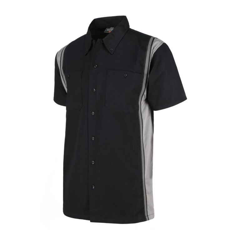 Men’s Industrial/Mechanical Work Shirt With Vertical Safety Lining ...