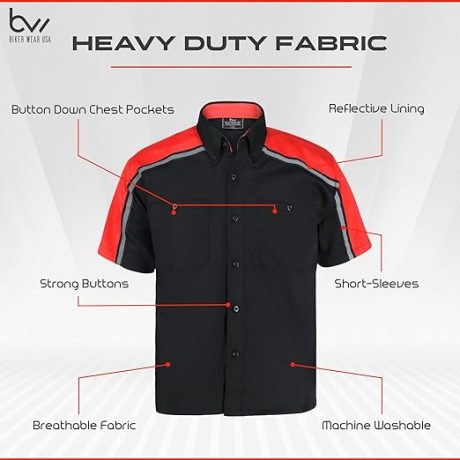 Men’s Industrial/Mechanical Work Shirt With Shoulder Reflective Lining ...